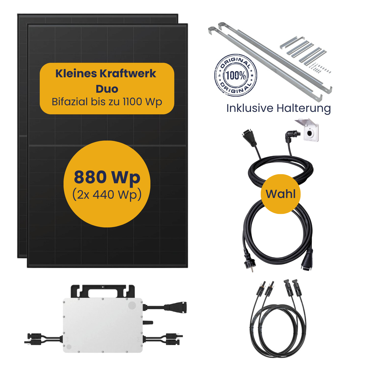 Kleines Kraftwerk Duo Gitterbalkon - Balkonkraftwerk Komplettpaket